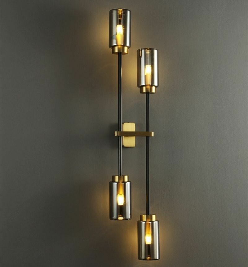 Современный минималистский стильный декоративный настенный светильник из латуни