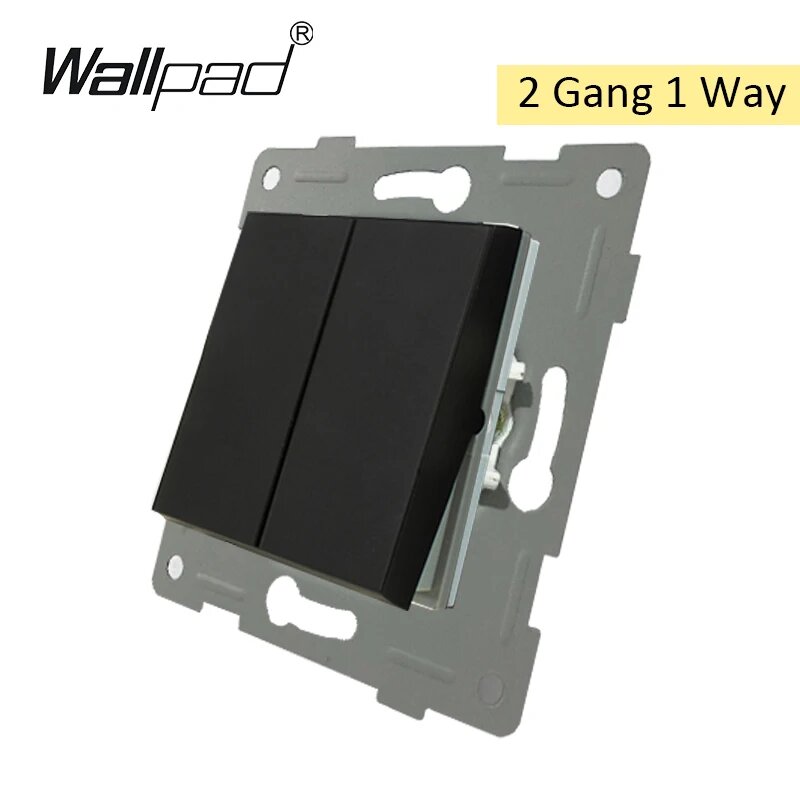 Wallpad 2 Gang 1 Way выключатель, черный