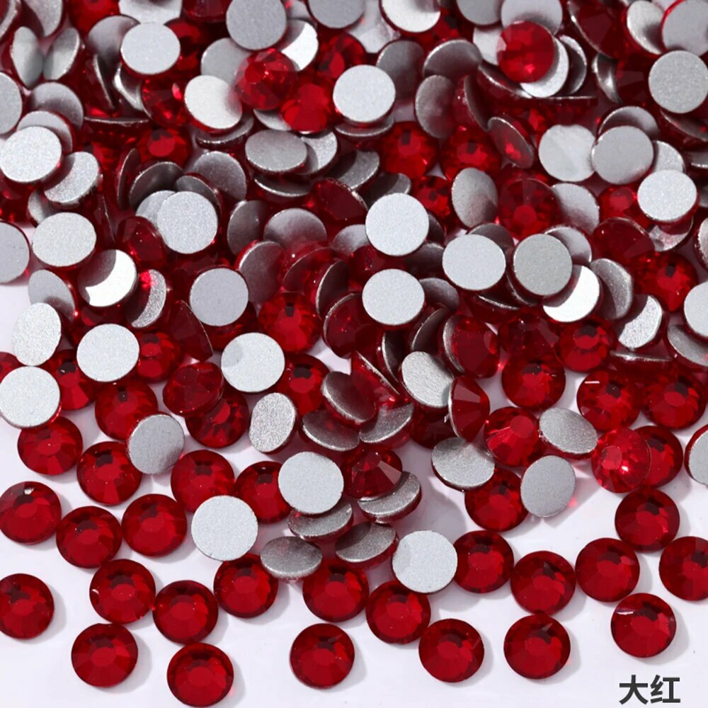 Красные стразы Ss10 1440pcs, Бордовый, Bright red