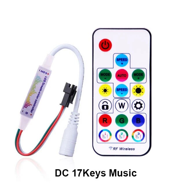RGB-контроллер светодиодной ленты WS2812B WS2811 3 клавиши RF 17Keys M-DC