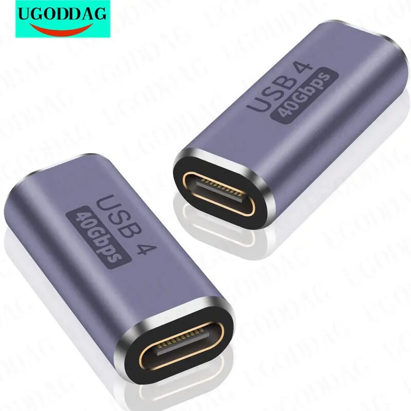 Прямоугольный адаптер USB Type C USB 4 Кабель 40 Гбит/с Удлинитель 8K Видеодисплей 100 Вт Зарядка для мобильного концентратора Thunderbolt 4/3