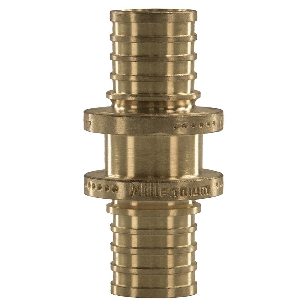Millennium Муфта аксиальная переходная 25?3,5 – 20?2,8 мм для труб из сшитого полиэтилена PEX-A / PEX-B — латунный фитинг для систем отопления и водоснабжения MSPP2520