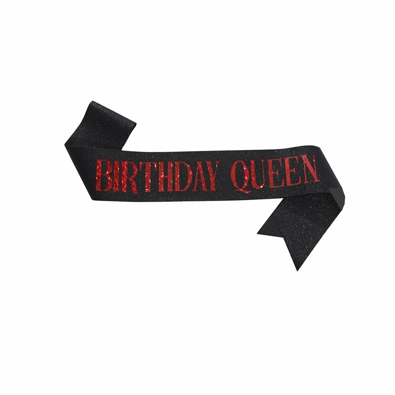 Лента "Birthday Queen", черная, JD0146-35