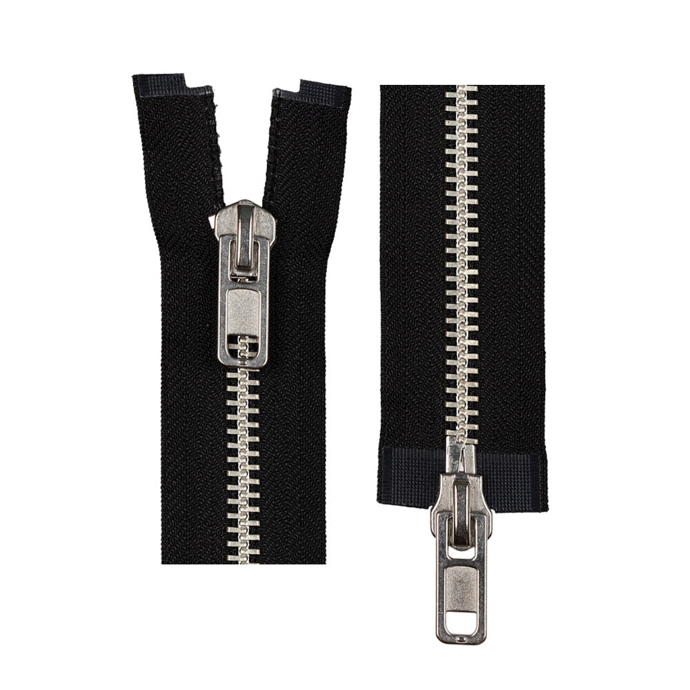 Gamma Молния металл никель ZIP 8N-2-LR00 двухзамковая 65 см Тип 8 разъёмная Черный №310