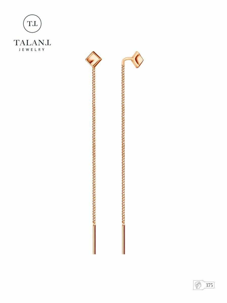 Серьги, золото, 375 проба