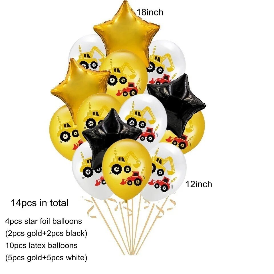 Набор для детского душа "Строительный трактор" 14pcs Star excavator