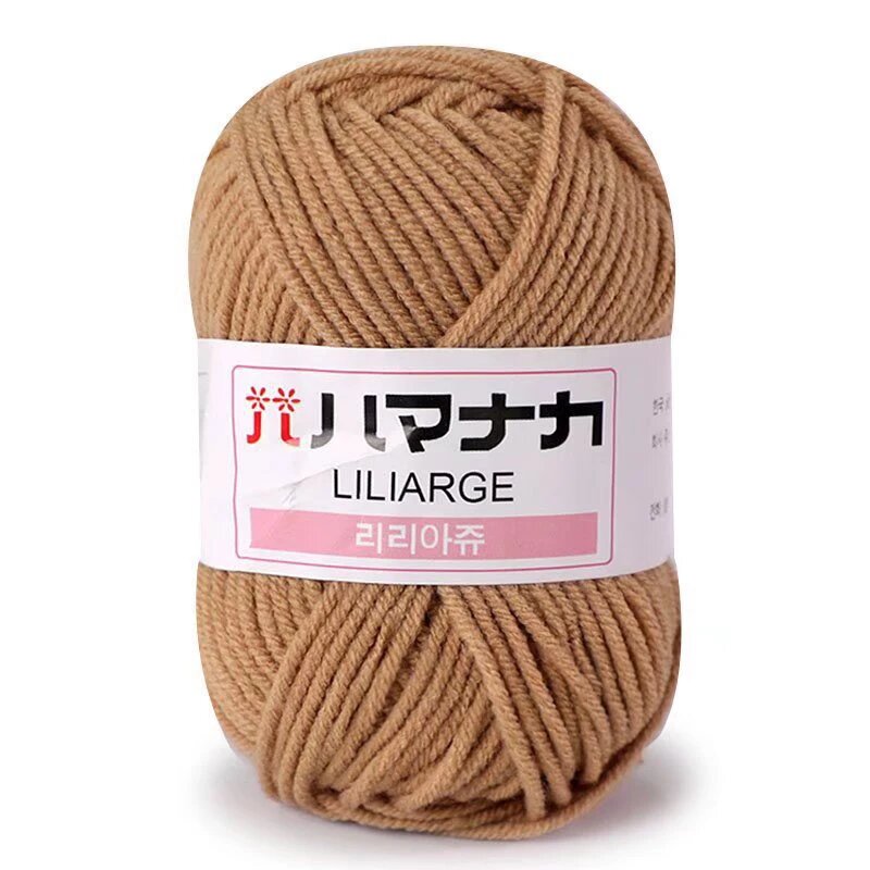 Пряжа бежевая LILIARGE Milk Cotton Yarn, цвет 54 khaki
