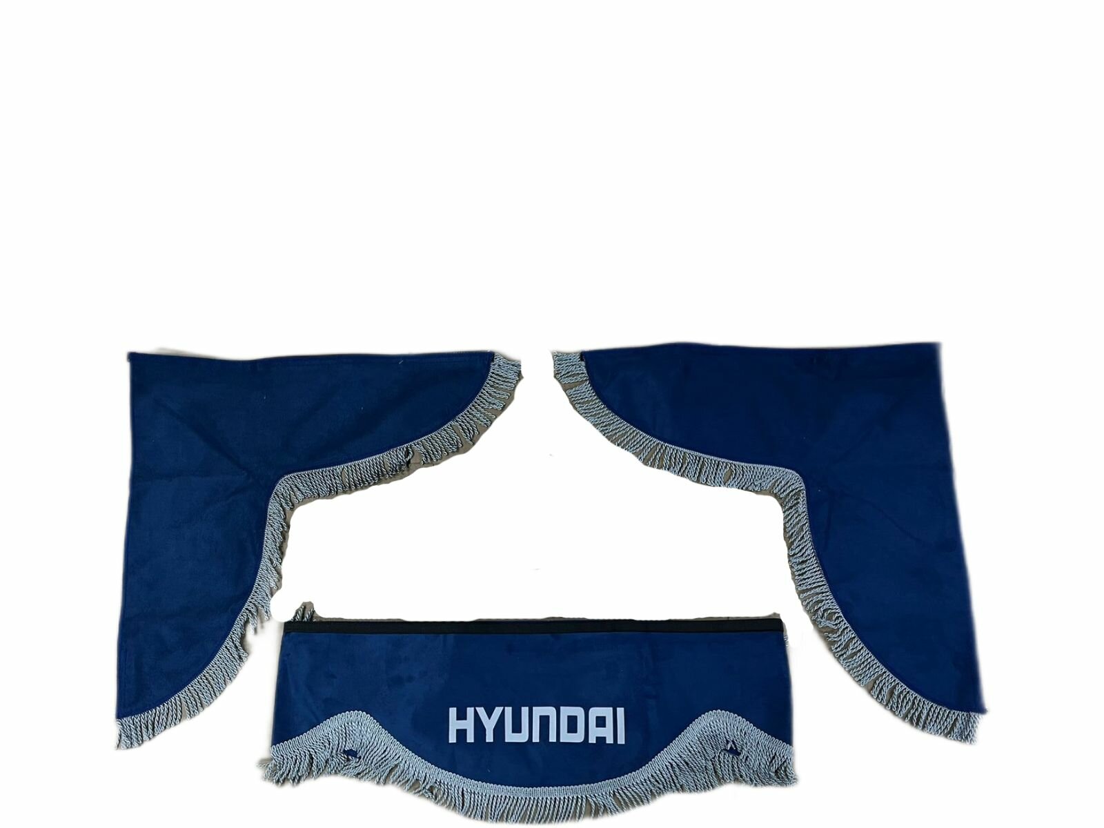 Ламбрекен лобового стекла и угол (польская ткань) Синий с серым Hyundai HD78 HD65 HD72