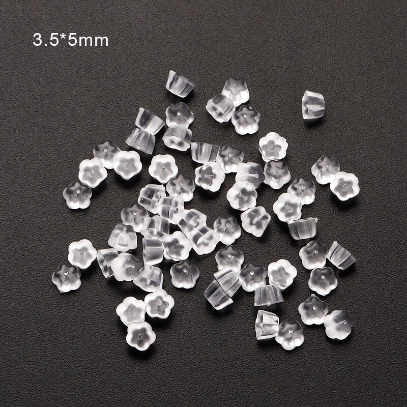 Силиконовые задние части для сережек, 500 шт, 3.5*5mm, Quincunx