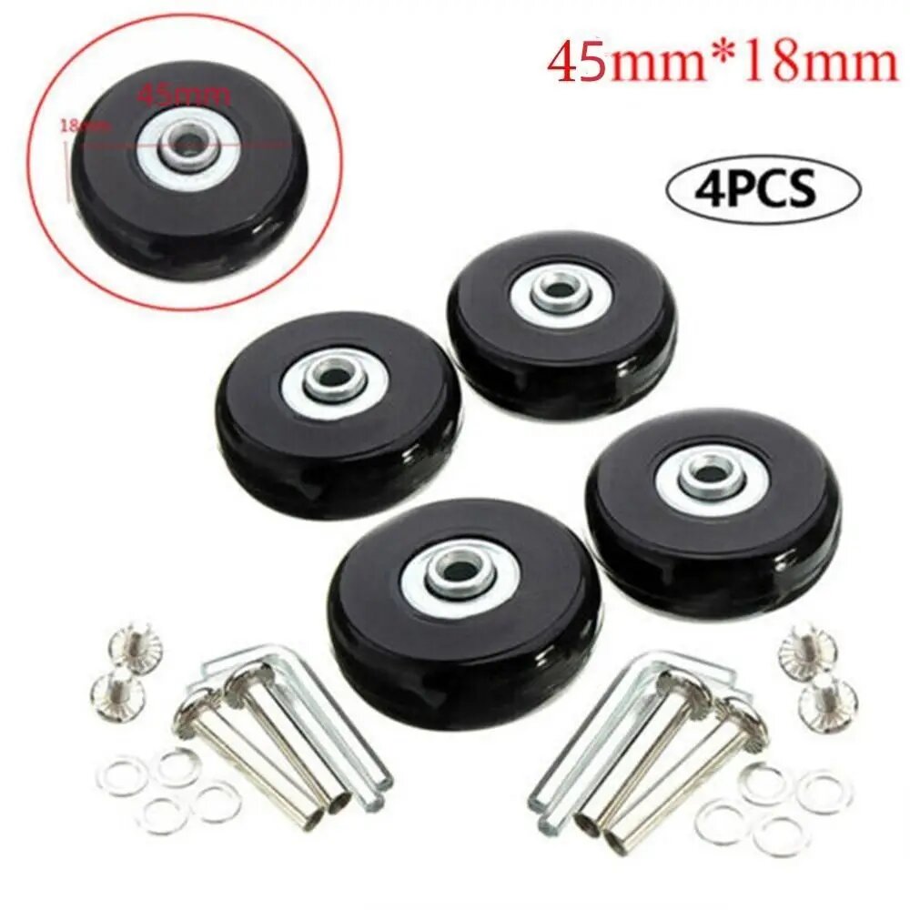 Ролики для чемодана, 4шт, 45mm*18mm, черные