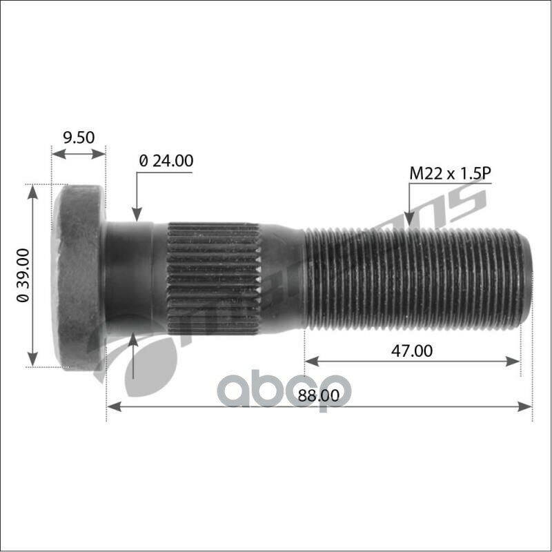 Болт колесный M22*1,5 87/96 ROR Mansons арт. 810000