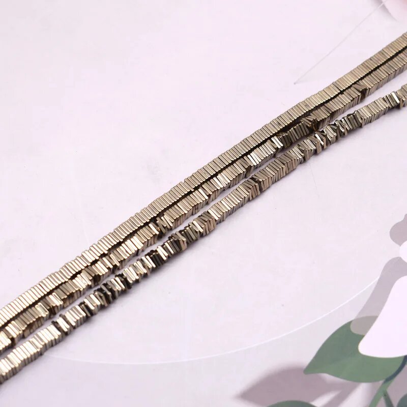 4/5/6/8 мм натуральные гематитовые бусины, свободные бусины-разделители золотого цвета, квадратные бусины для изготовления ювелирных изделий, ожерелье «сделай сам»