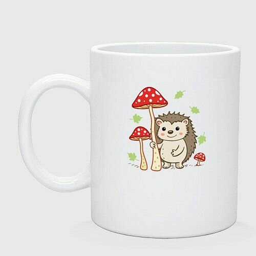 Ежик и мухоморы Керамическая кружка