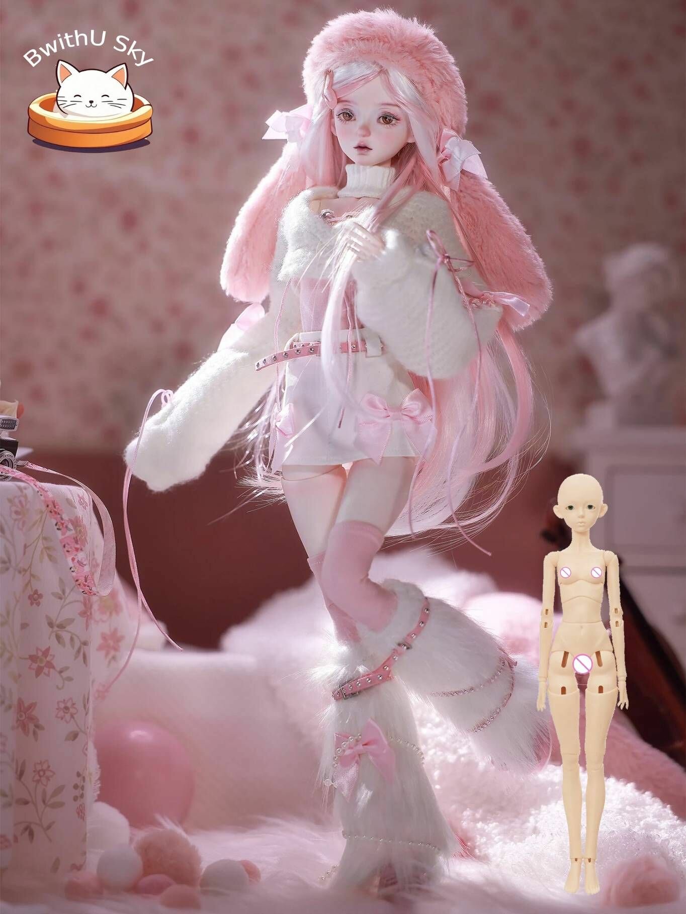 BwithU Celia Bjd 1/4 обнаженная кукла с нормальной кожей, без макияжа, без аксессуаров