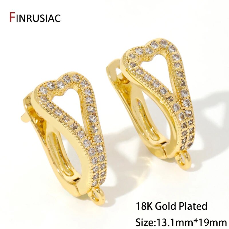 Серьги-крючки FINRUSIAC, 18K Gold Plated, 13.1mm*19mm