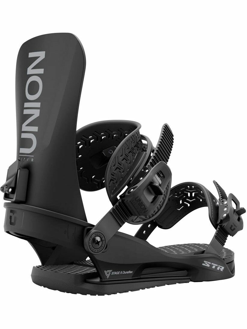 Крепления сноубордические UNION STR (24/25) Black L, жесткость базы 6/10, жесткость хайбека 6/10, 2x4, 4х4, The Channel