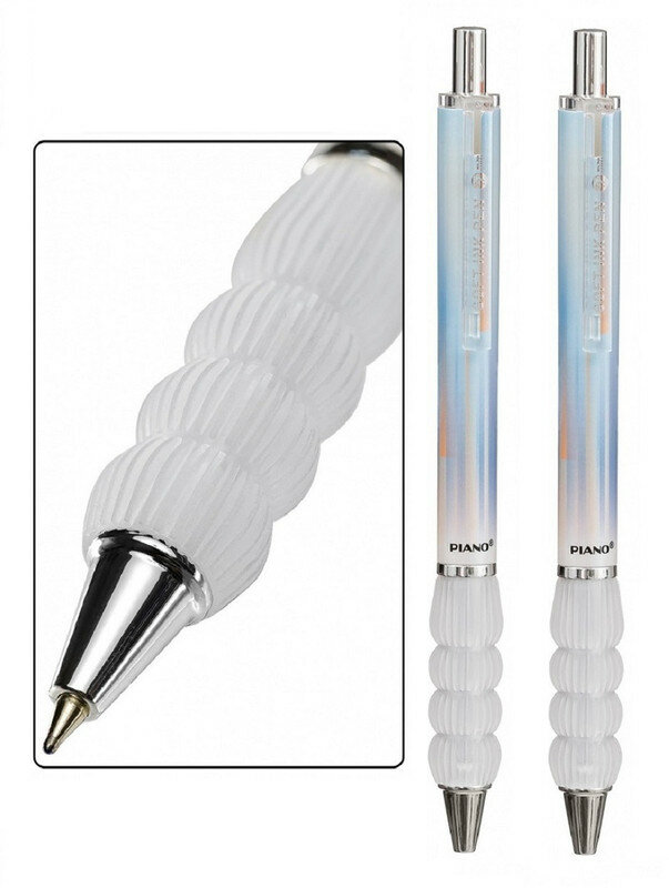 ДВЕ Автоматические шариковые ручки Piano на масляной основе цвет голубой градиент