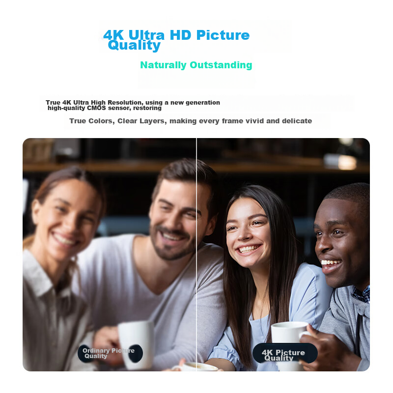 HIKVISION 4K Ultra HD Webcam for Computer Live Streaming, Desktop 8x Zoom Vertical Screen Network Entertainment Live Streaming Beauty Filter Live Commerce Equipment U168R