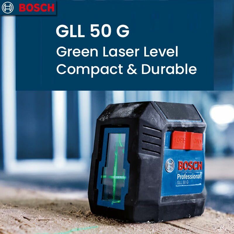 Лазерный уровень Bosch GLL50G, 2 зеленых индикатора, защита от столкновений, IP 55