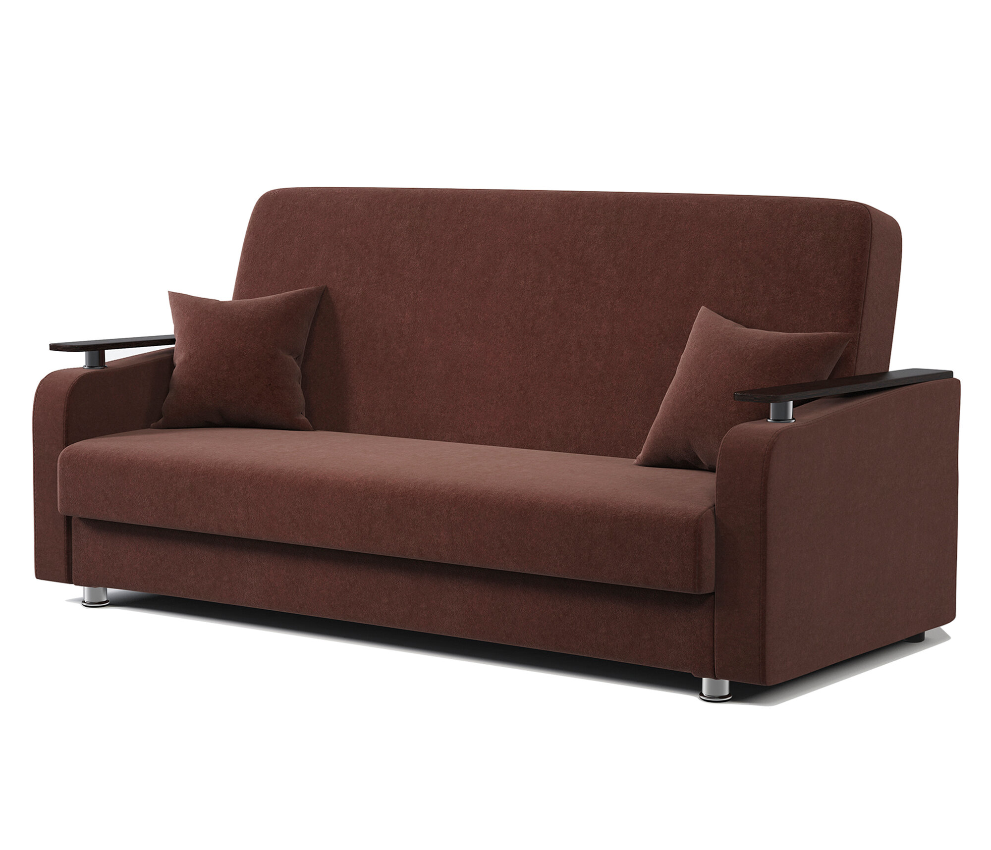 Диван-кровать Шарм-Дизайн Мелодия ДП №1 120х190 см, диван раскладной, книжка, велюр Дрим шоколад