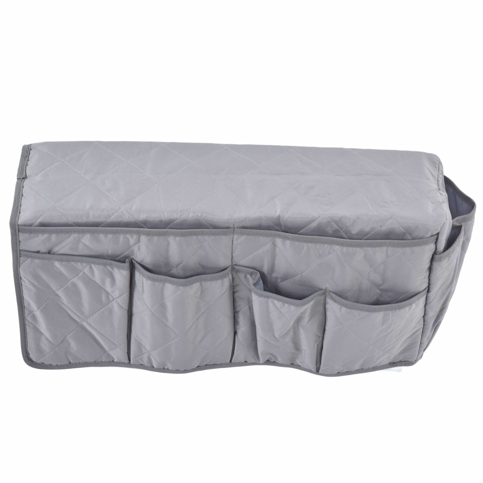 Серый органайзер на подлокотнике для дивана, пыленепроницаемый и водонепроницаемый держатель для пульта дистанционного управления с карманным дизайном, разумная планировка для дивана в гостиной