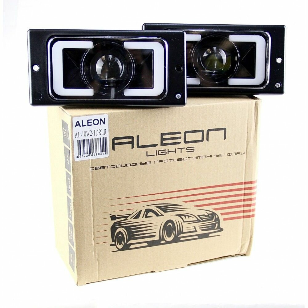 Противотуманная фара LADA ваз светодиодная ближний/дальний 1 линза, 6000k, csp3570, ходовые огни, с регулировкой (ALEON)