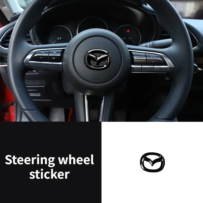 Для Mazda 3 Axela 2020 ABS автомобильный логотип, наклейка на руль, передняя решетка, Steering Black