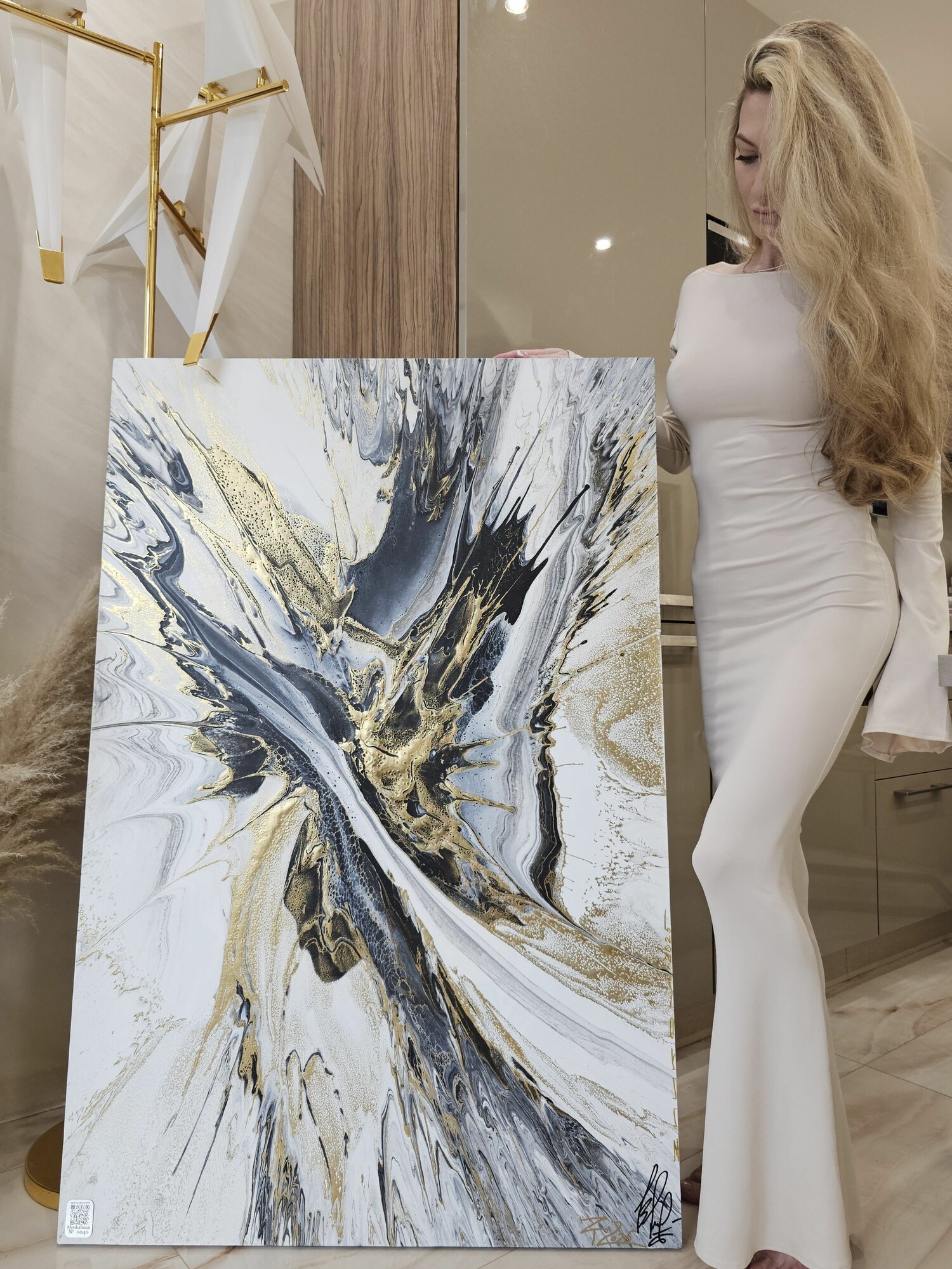 Картина Абстракция в интерьер в большом размере 120х80 см