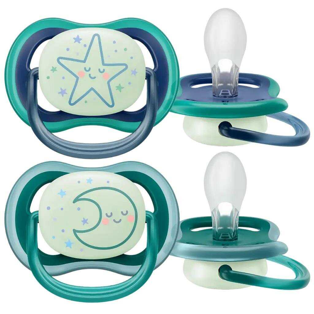 Соски-пустышки Philips Avent силиконовые, с футляром для хранения, 6-18 месяцев, 2 шт
