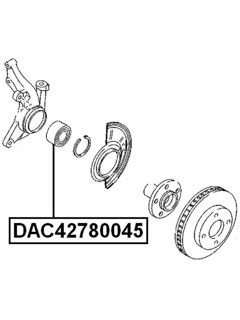 Подшипник ступичный передний 42x78x45 FORD, MAZDA DAC42780045 FEBEST.
