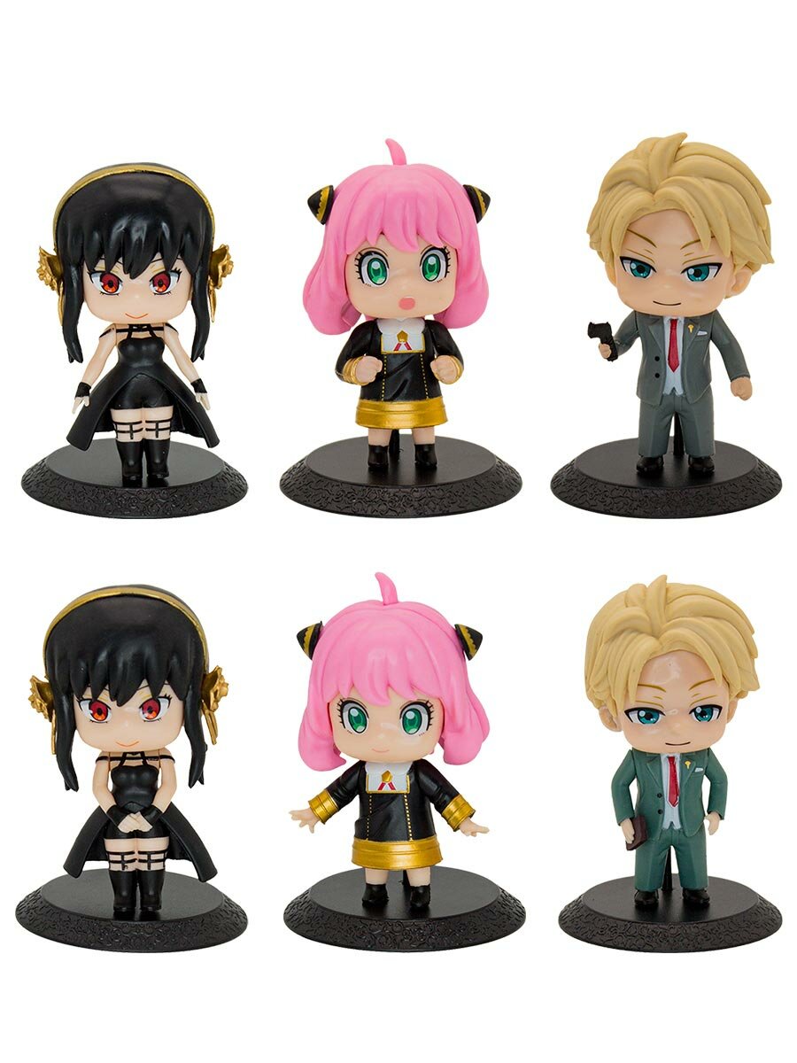 Набор мини фигурок Михи Михи "Семья Шпиона", 6 шт, высота 9 см, аниме