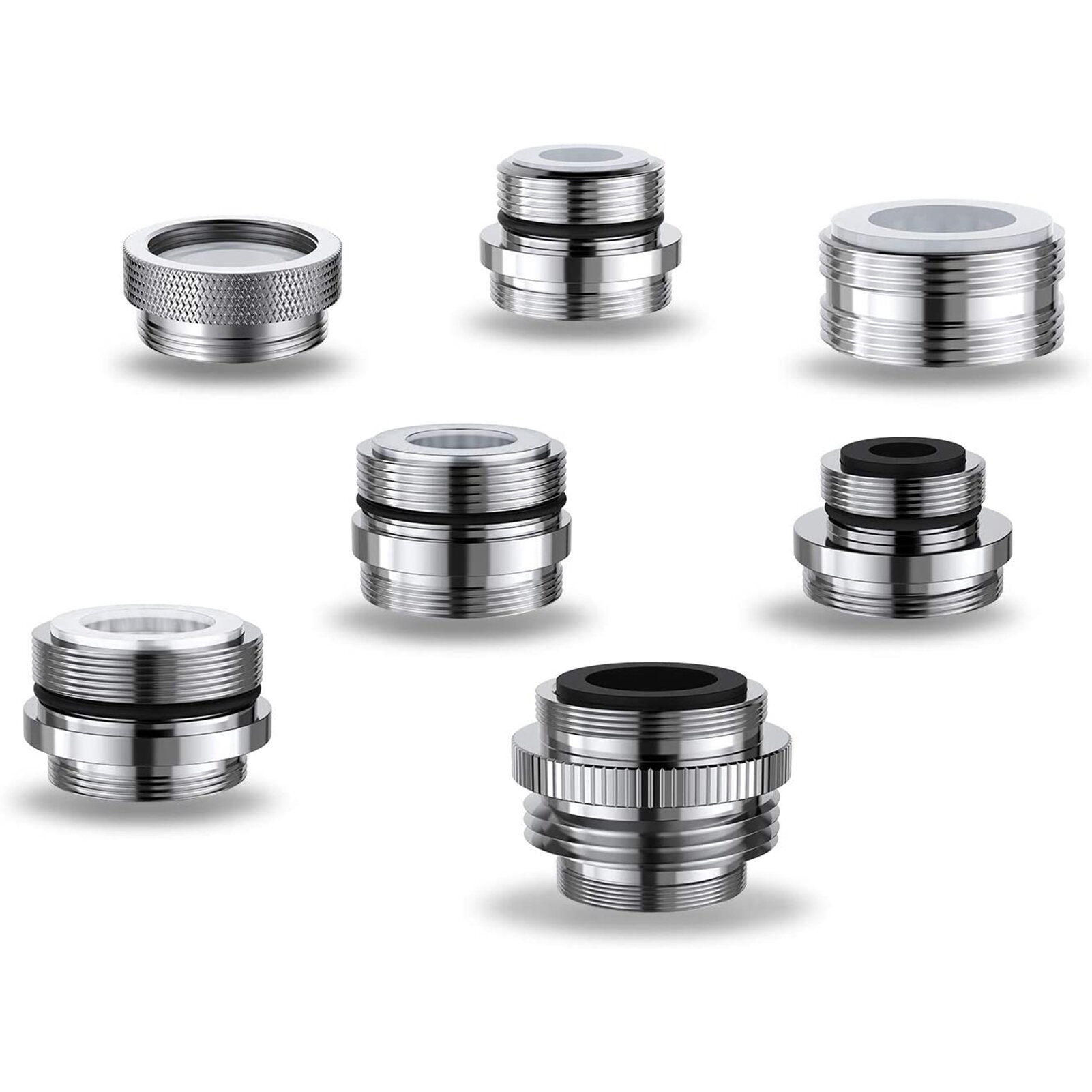 Шт. латунных переходников для кранов и шлангов разных размеров, съемные соединители для смесителей, прочные фитинги из цельной латуни для водопроводных шлангов.