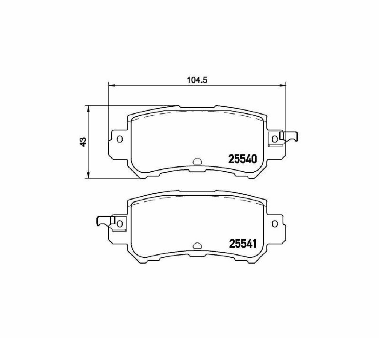 Колодки тормозные, комплект задний для автомобилей Brembo P49047