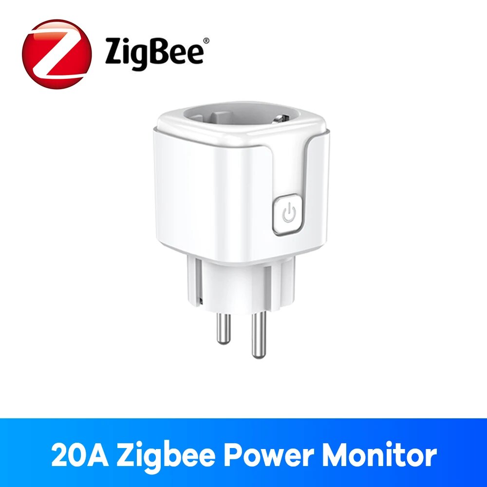 Умная вилка Zigbee BSD33 для розеток 20A Monitor WH, Tuya Zigbee