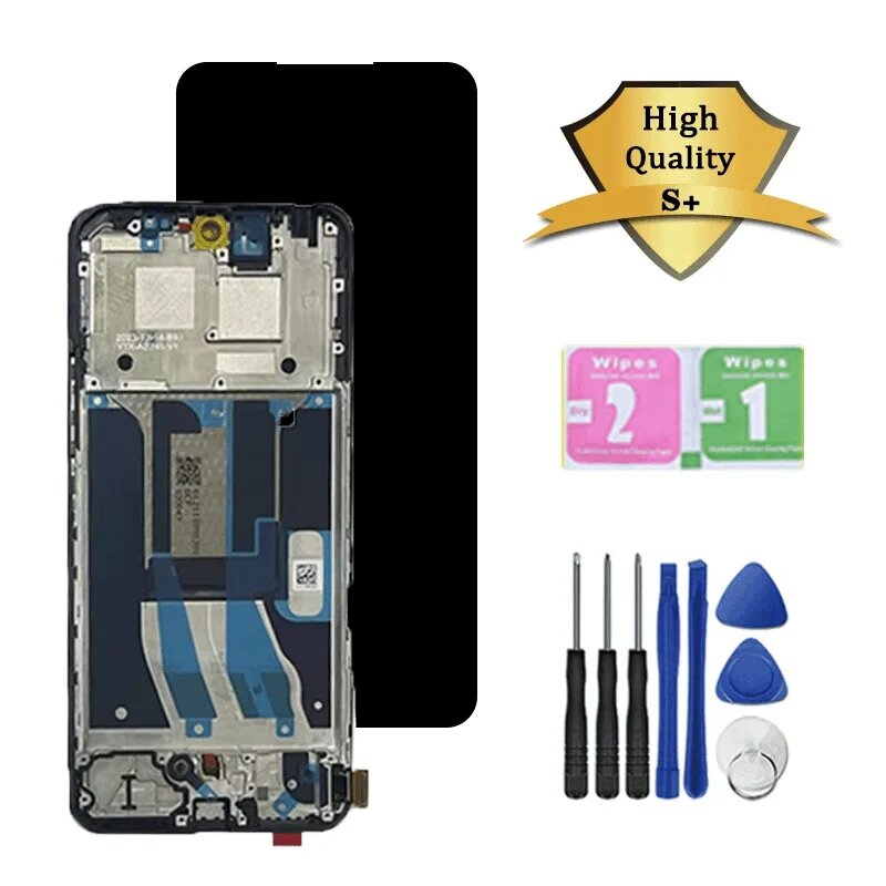 Super AMOLED для Realme 12 4G ЖК-дисплей с цифровым преобразователем сенсорного экрана в сборе для Realme 12 4G RMX3871 Дисплей с рамкой Black NO Frame