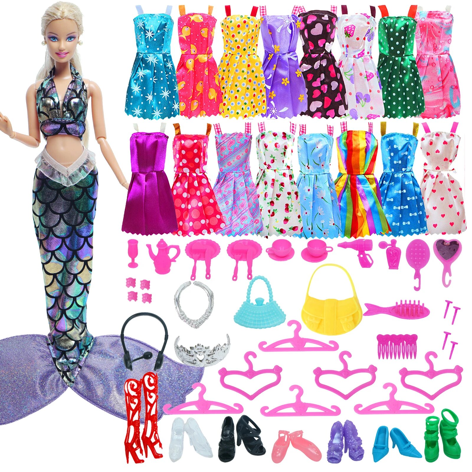 Случайные аксессуары для кукол Barbie 53 предмета NO.D