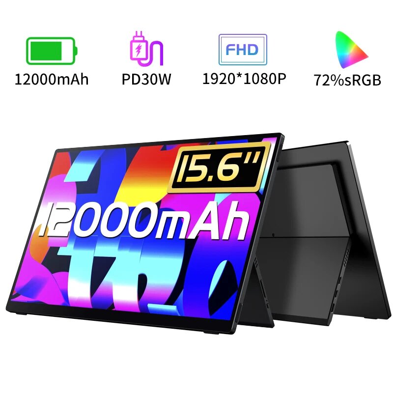 VCHANCE портативный монитор 15,6 дюйма 1080p Европейская вилка (EU Plug)