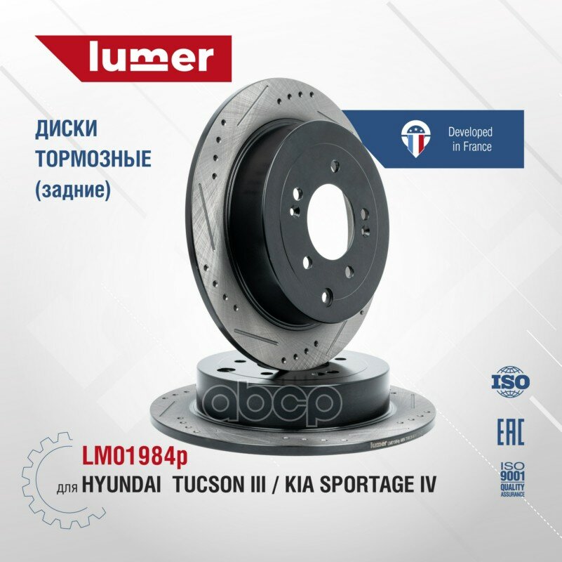 Тормозной диск перфорированный задний Hyundai Tucson III LM01984P lumer арт. LM01984P