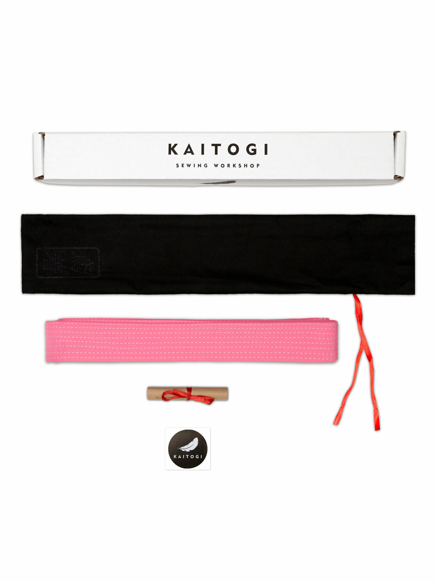 Пояс для кимоно KAITOGI для борьбы модель SOLID розовый, 310 см, розовый — фото 1