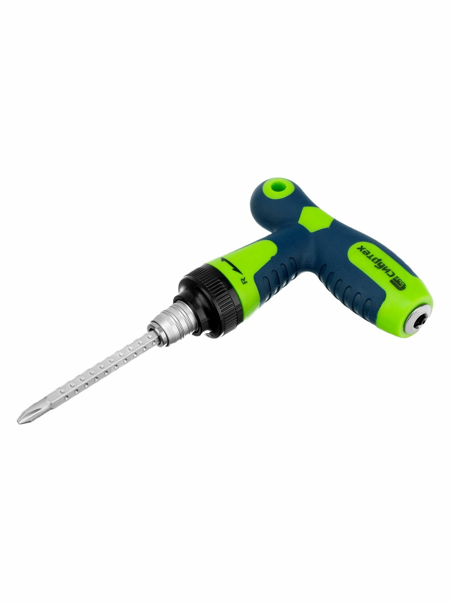 Отвертка реверсивная Т-образная комбинированная PH2/SL6, CrV Сибртех 13364