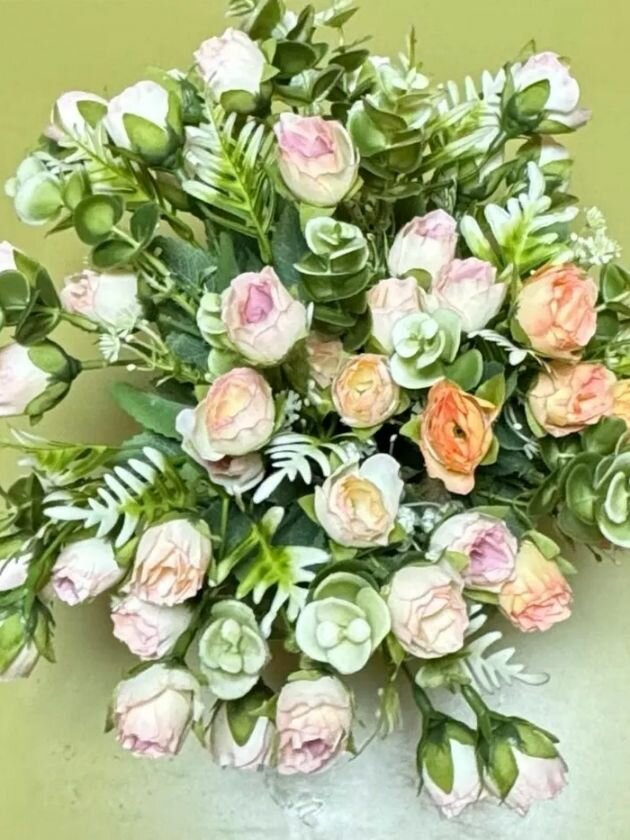 Розочки F, бежевые, розовые, светло-бежевые, светло-розовые, 6 шт.