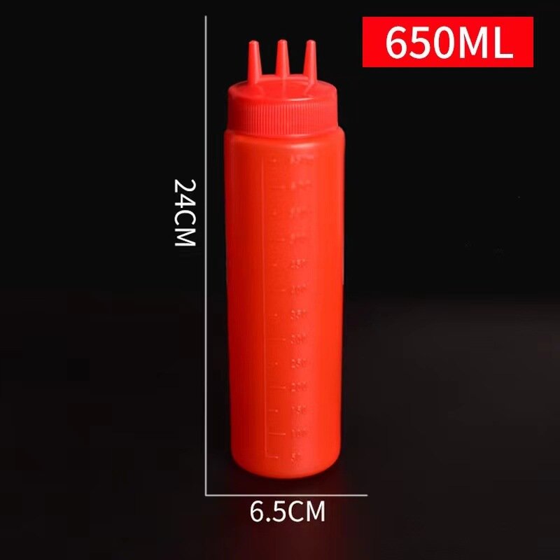 Бутылка для соуса с мерной шкалой для заправки салатов, томатного соуса, бутылка для приправ, кухонная бутылка для соусов, бутылка для джема с тремя отверстиями, кросс-бордер