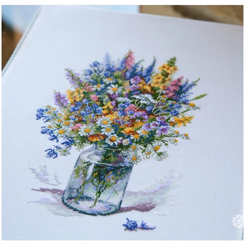 Наборы для вышивки крестом "Букет щетины" Merejka K-96 16CT unprint canvas