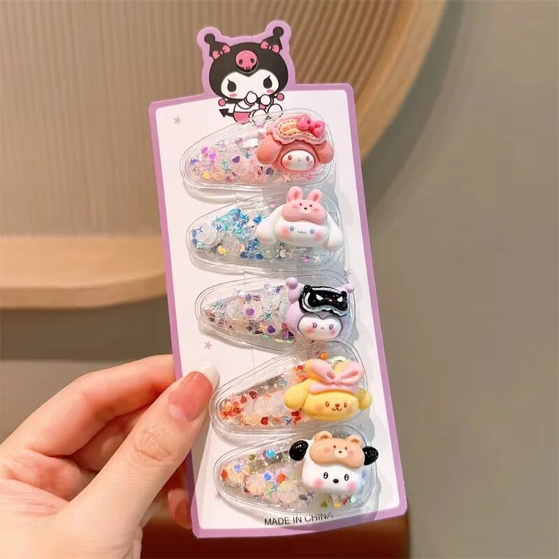 Набор заколок для волос MINISO Sanrio Kuromi Cinnamoroll My Melody.