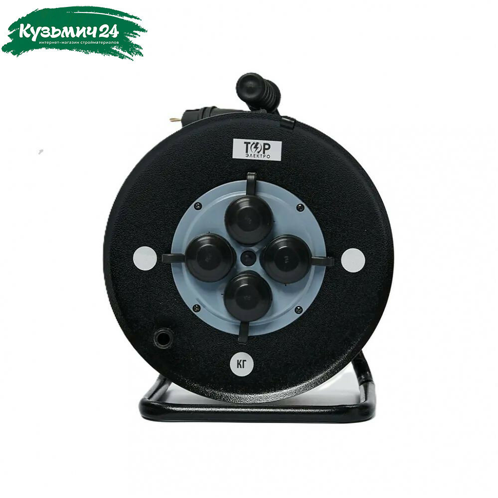 Удлинитель силовой Торэлектро 838 КГ с заземлением, 4 розетки, 30 м, 4 кВт, на катушке, 1 шт.