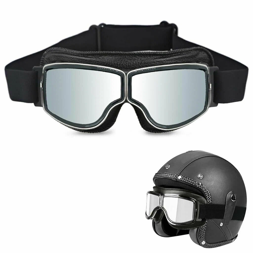 Мотоциклетные очки в стиле ретро, складные, с защитой от ветра, для езды на велосипеде, серебристый Унисекс