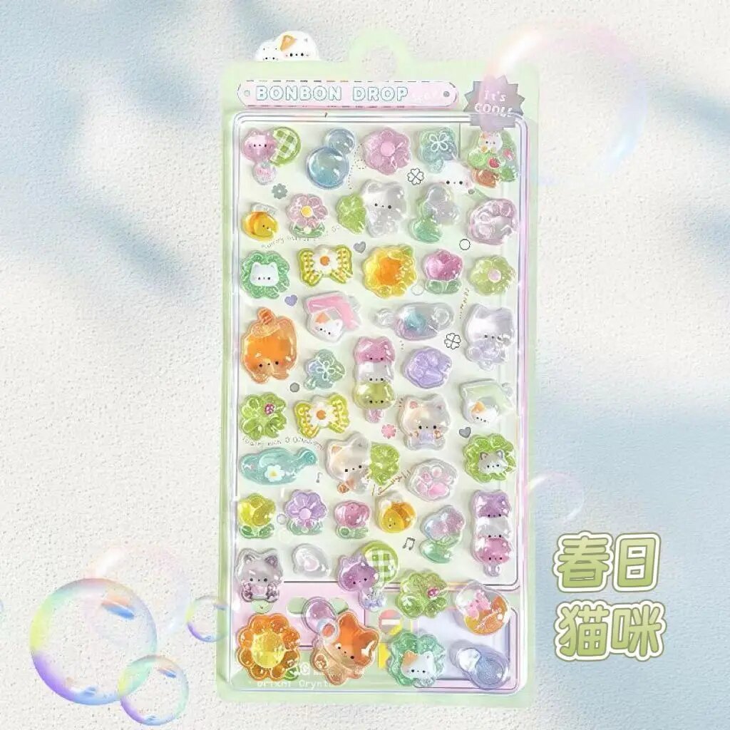 Милые животные 3D наклейки пластик