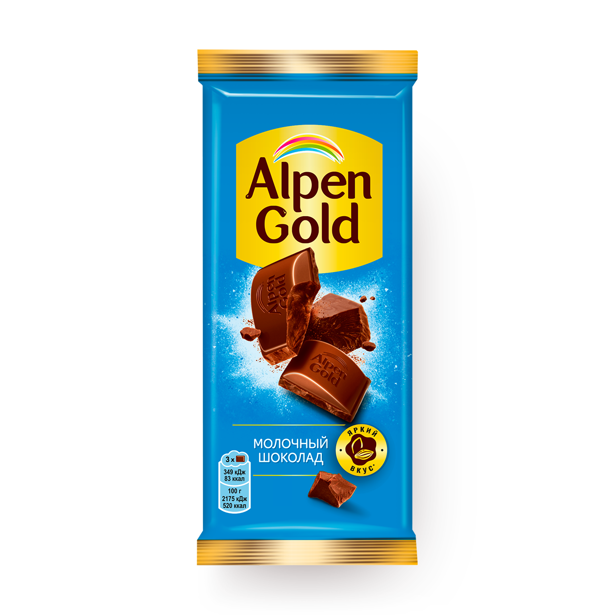Шоколадная плитка молочная Alpen Gold, натуральный, 80 г, 1 шт