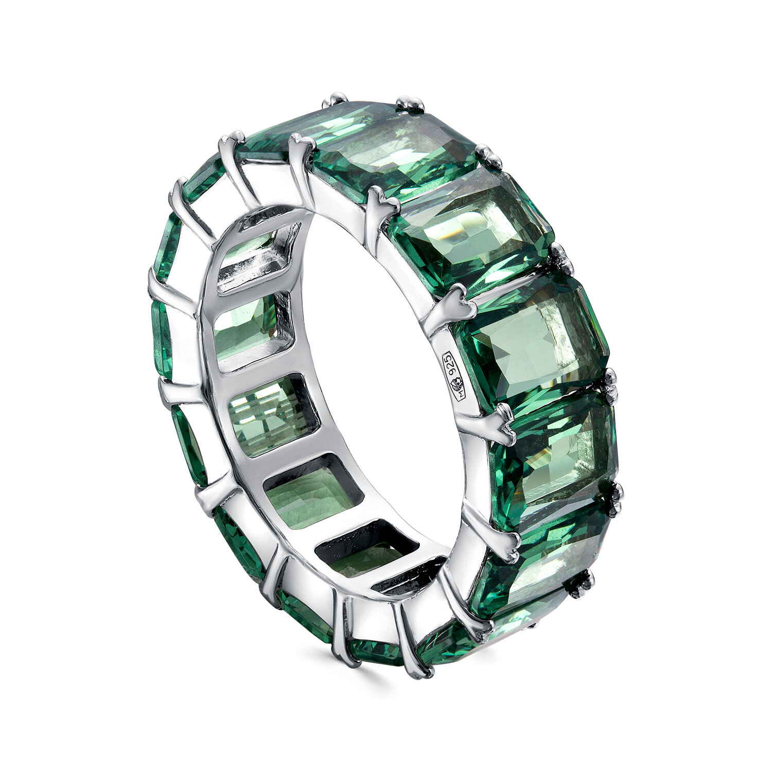 Кольцо тонкое, серебро, 925 проба, фианит