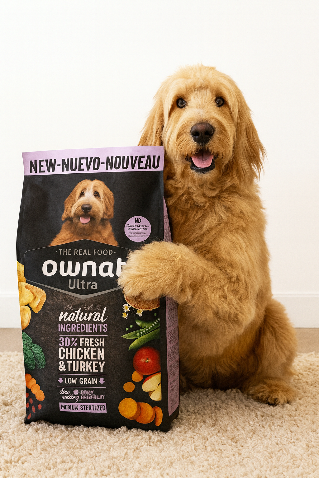 Корм Ownat "Medium Sterilized Ultra", для стерилизованных, для собак средних пород, 3